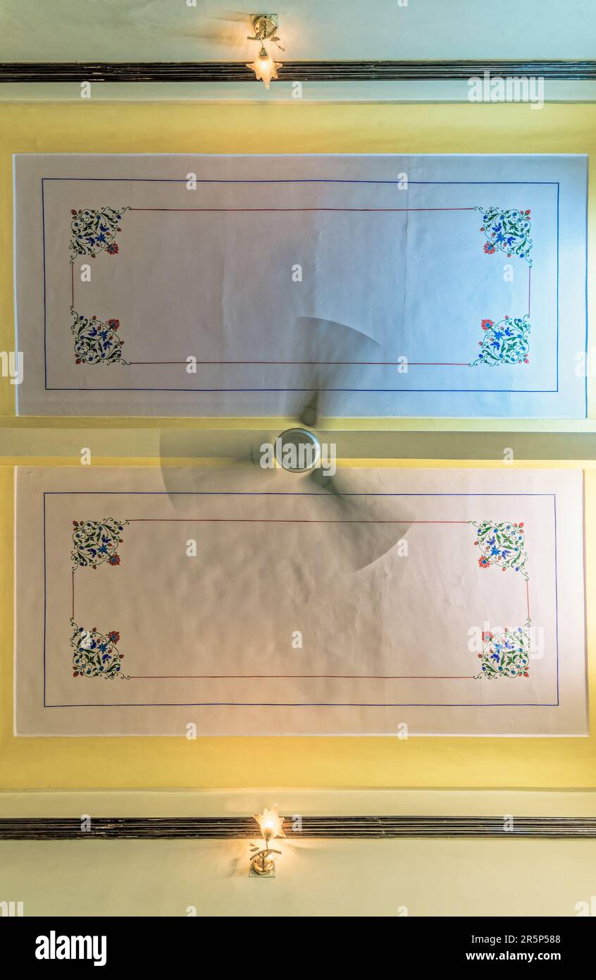 03 20 2015 Intirior of Small Local Hotel ceiling detail and fan Kota ...