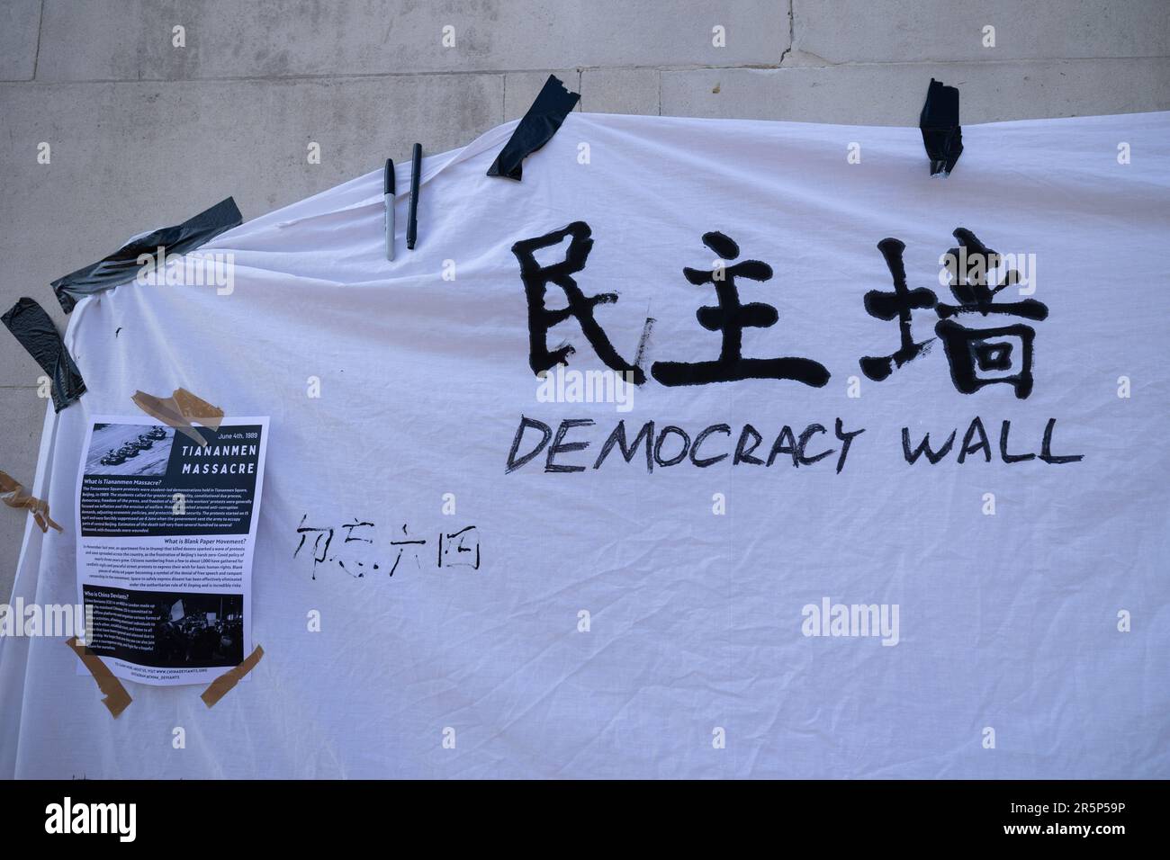 London, UK. 04th June, 2023. A democracy wall where participants ...