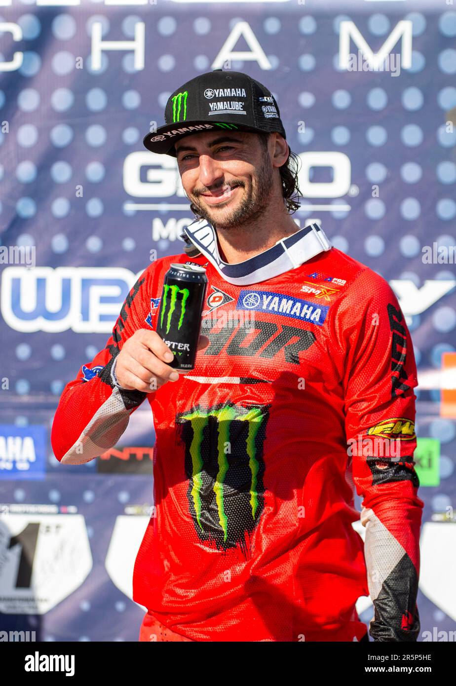 June 03 2023 Sacramento, CA USA Dylan Ferrandis(14)on the podium place ...