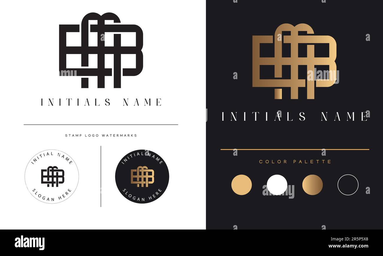 Luxury BM or MB Initial Monogram Text Letter Logo Design Stock Vector ...