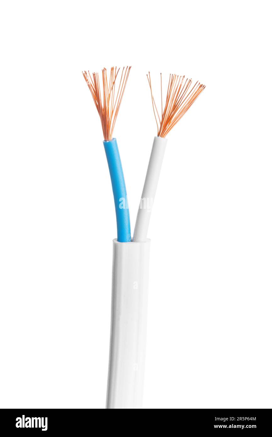 power cables electrical isolated on white Stock Photo - Alamy