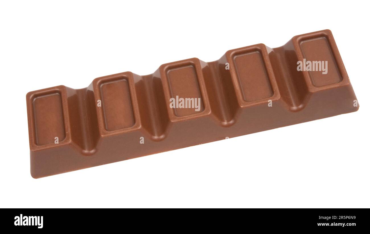 Close-up milk chocolate bar with filling isolated on white background ...