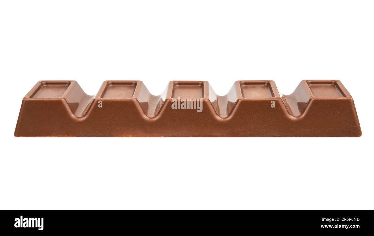 Close-up milk chocolate bar with filling isolated on white background ...