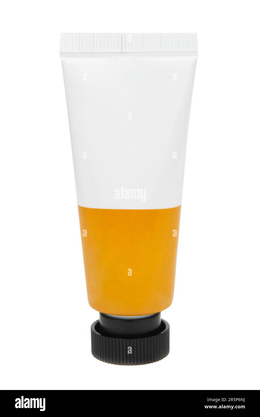 Acrylic color paint tube isolated on white background Stock Photo - Alamy