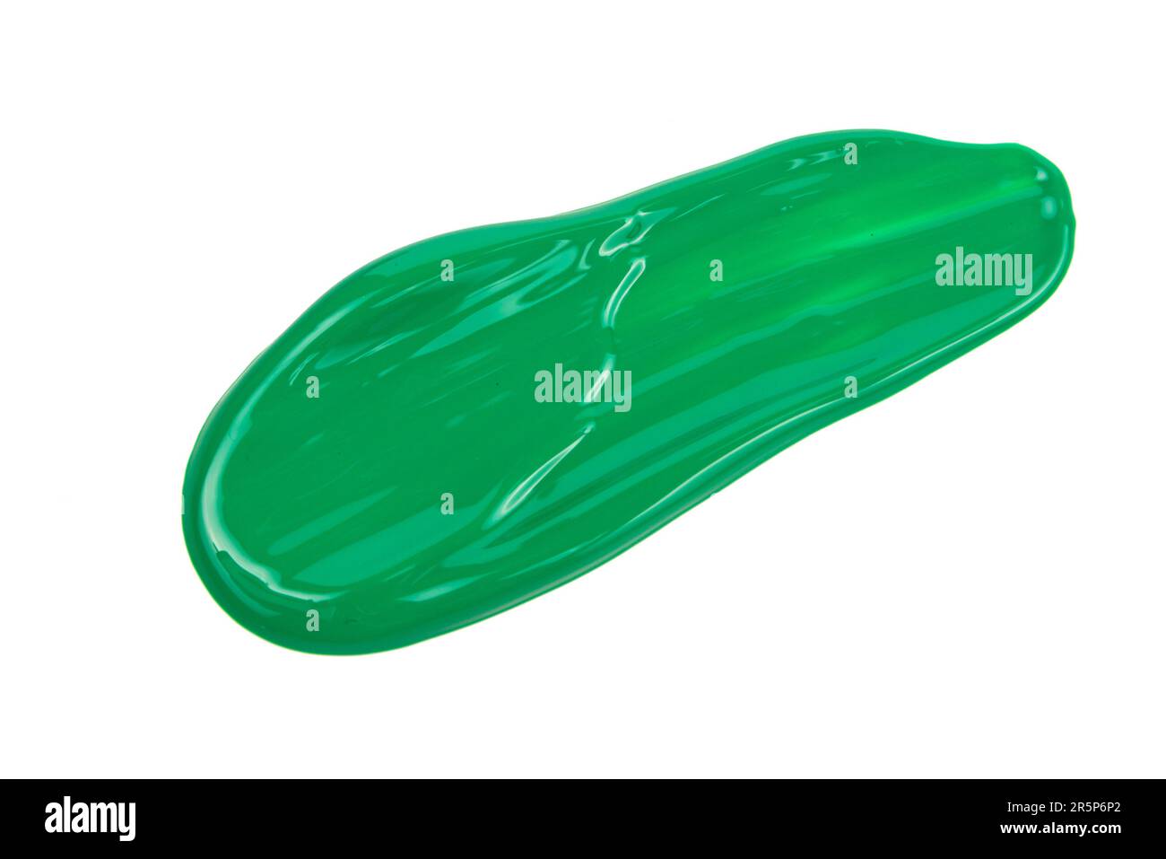 Classic green lipstick smear smudge isolated on white background ...