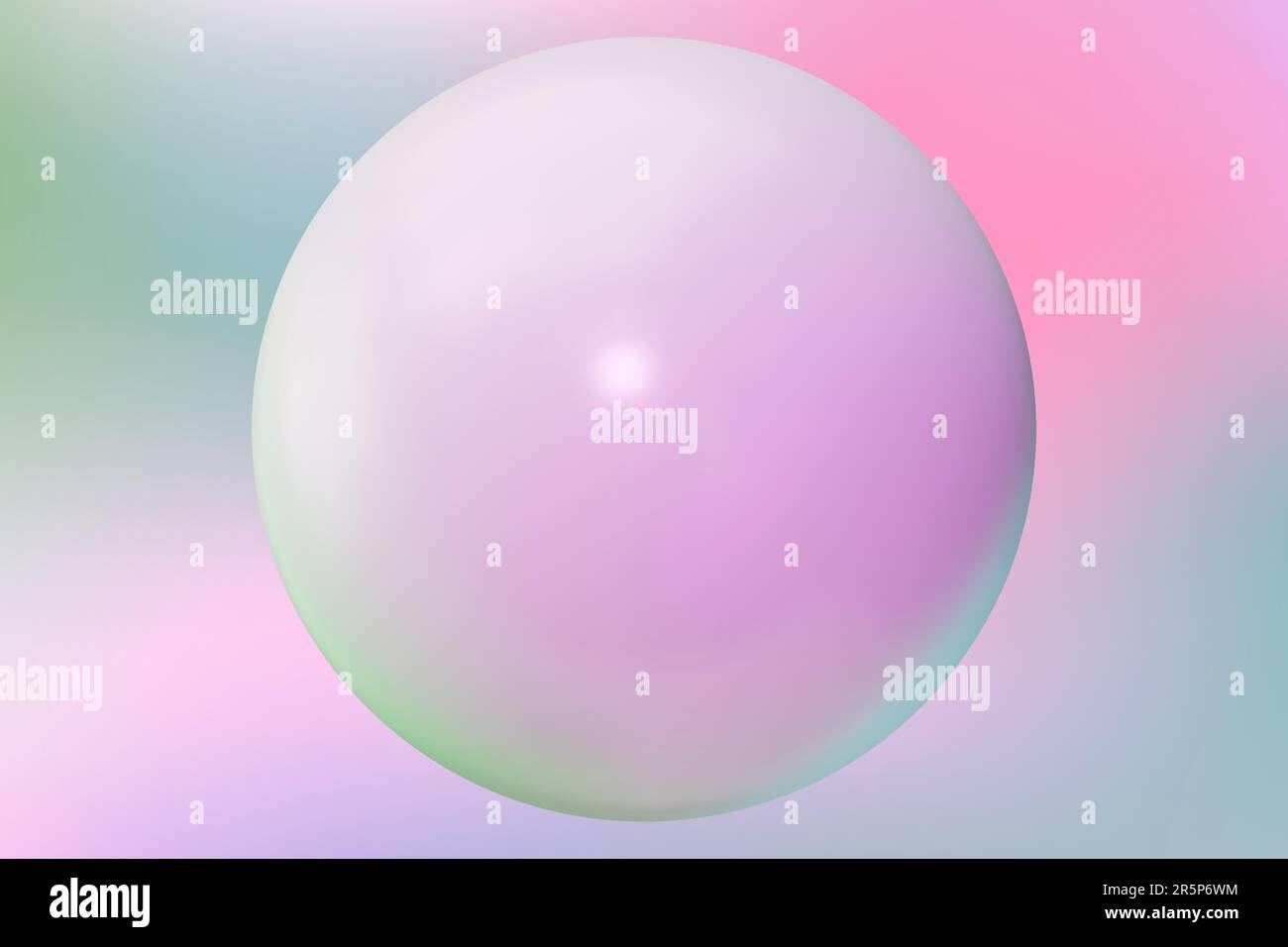 3d plastic abstract light mint, pink banner. Blurred saturated gradient ...