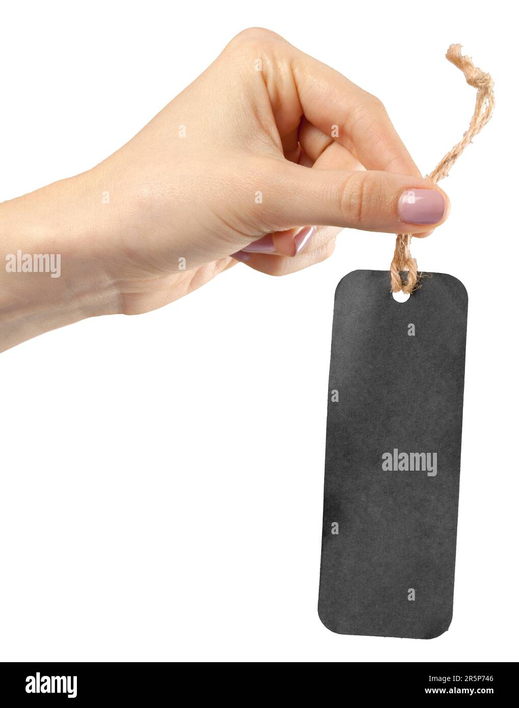 Hand and label Stock Photo - Alamy