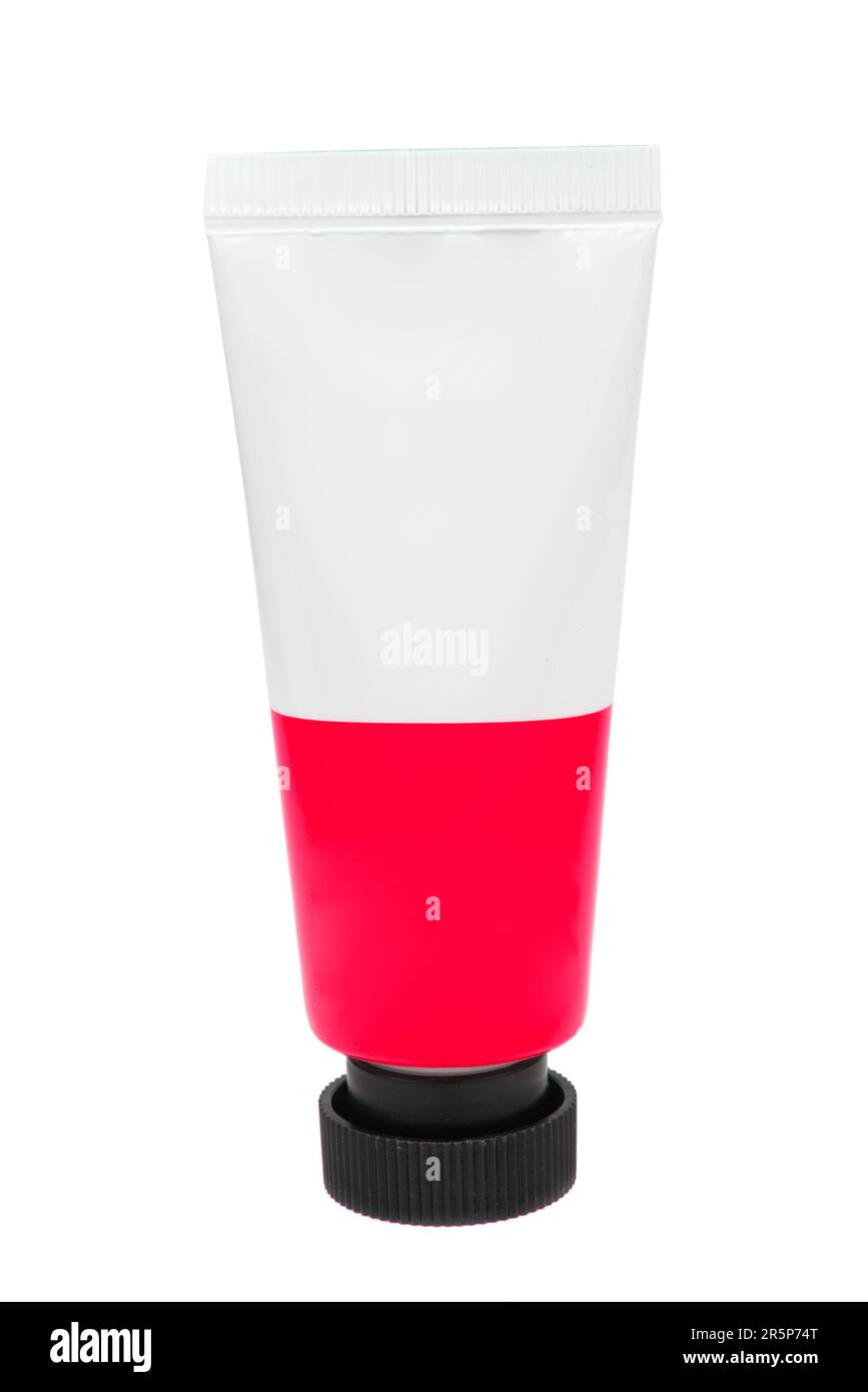 Acrylic color paint tube isolated on white background Stock Photo - Alamy
