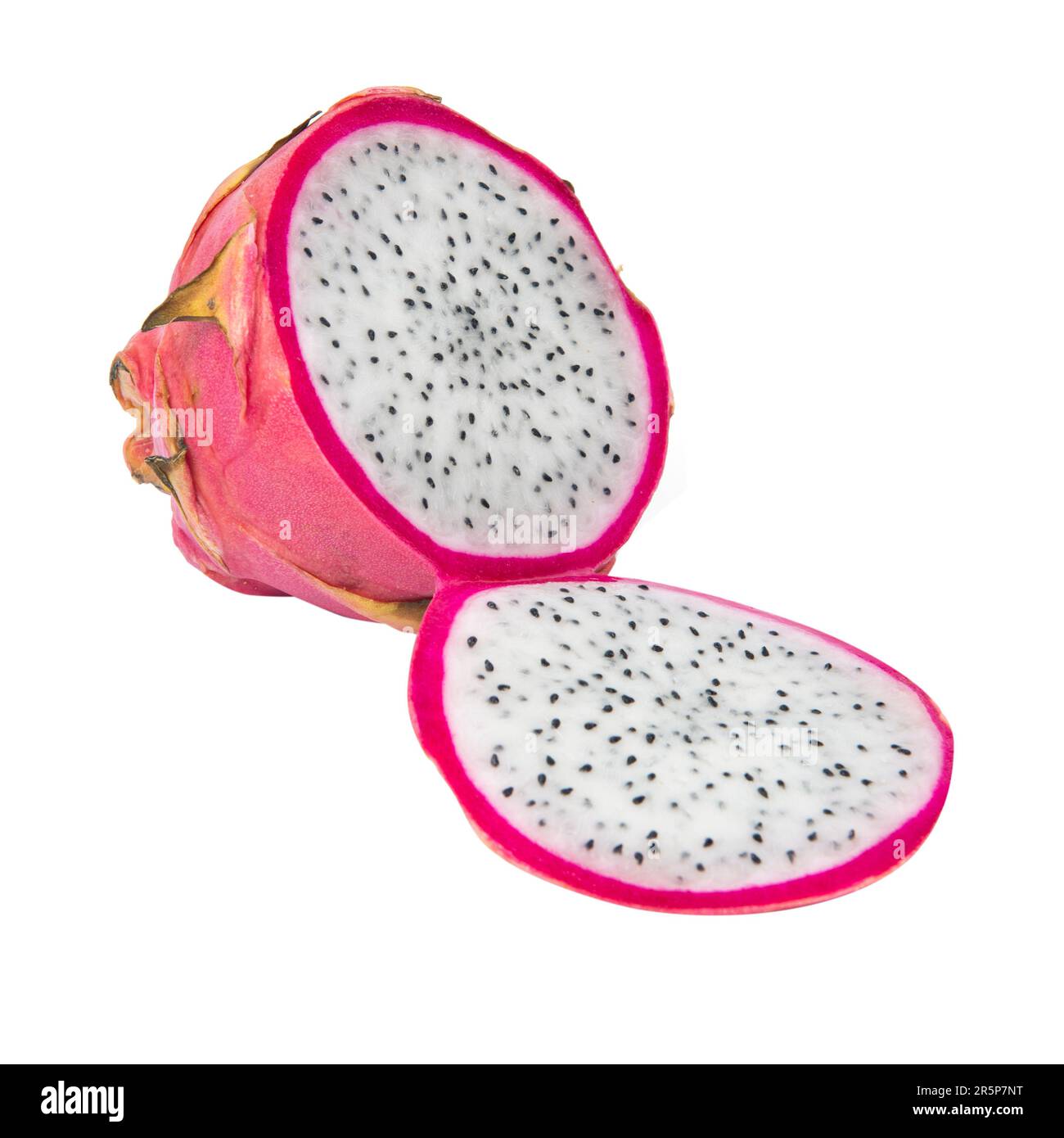 dragonfruit with slice isolated on white background Stock Photo - Alamy