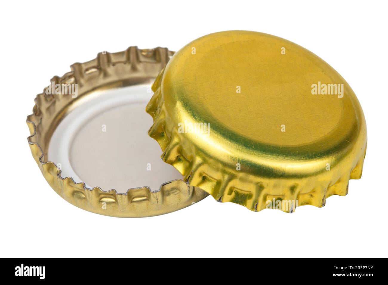 Gold metal bottle caps hi-res stock photography and images - Alamy