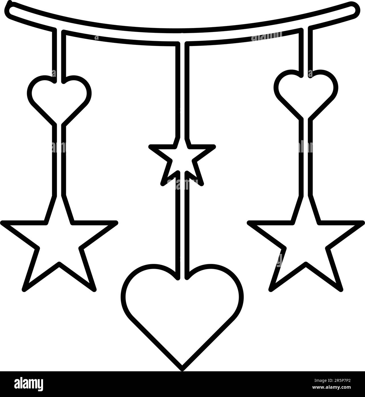 Stars on strings icon. Commercial use, printed files and presentations ...