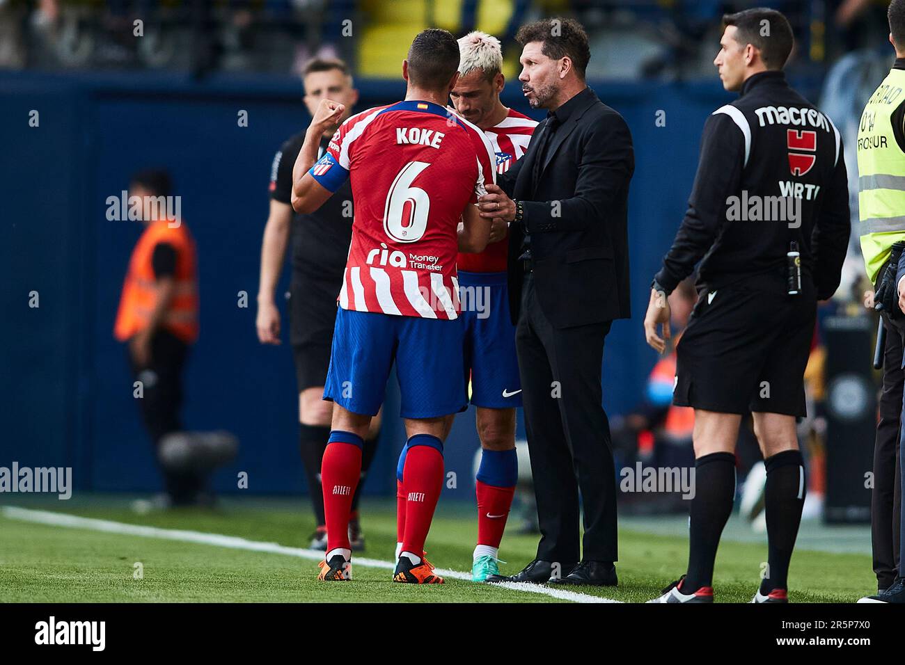Atletico de Madrid head coach Diego Simeone, Jorge Resureccion Koke ...