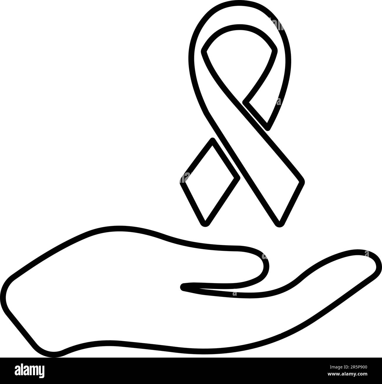 Awareness ribbon in hand icon - Perfect use for printed files and ...