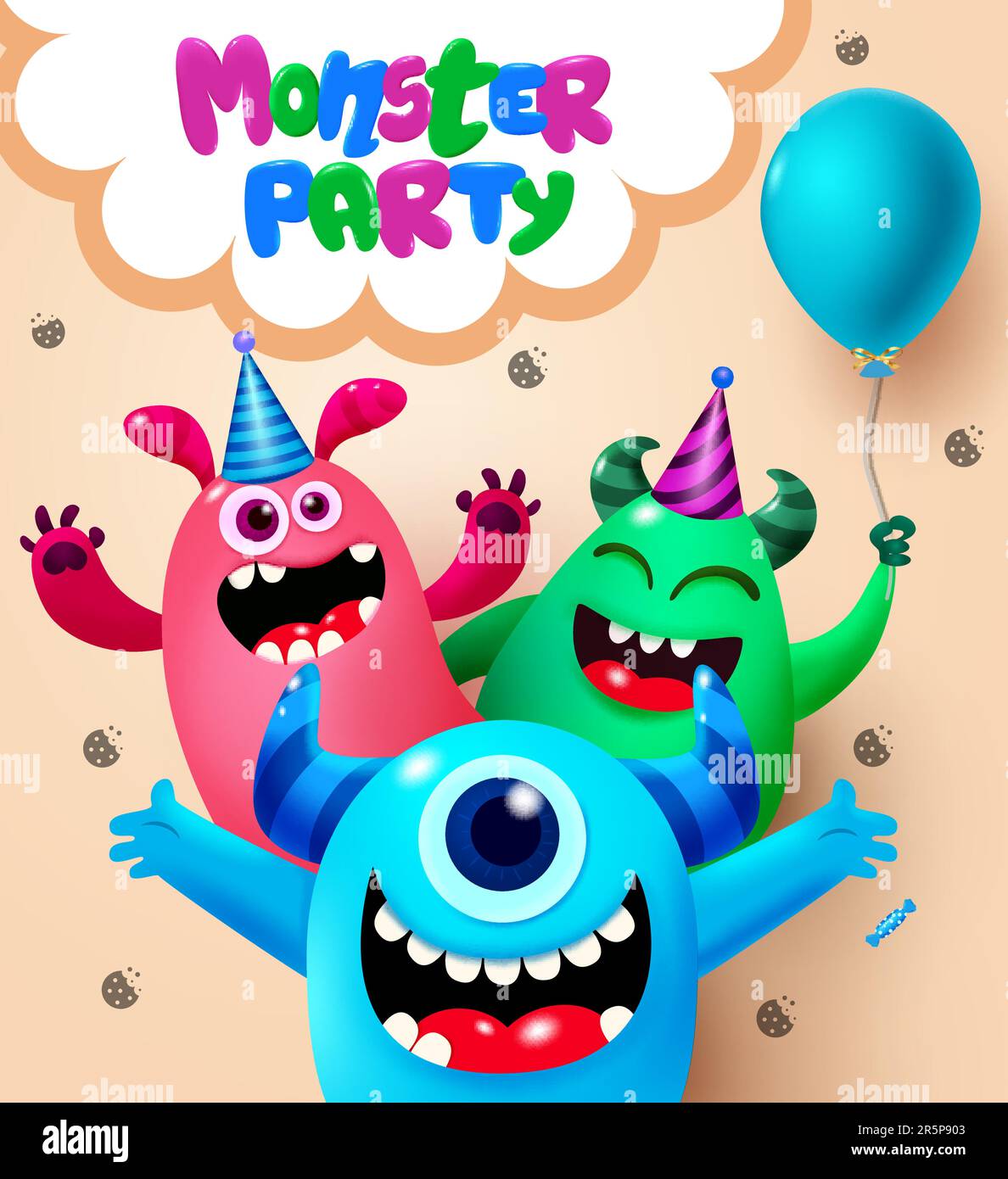 Cute Birthday Monster Clipart