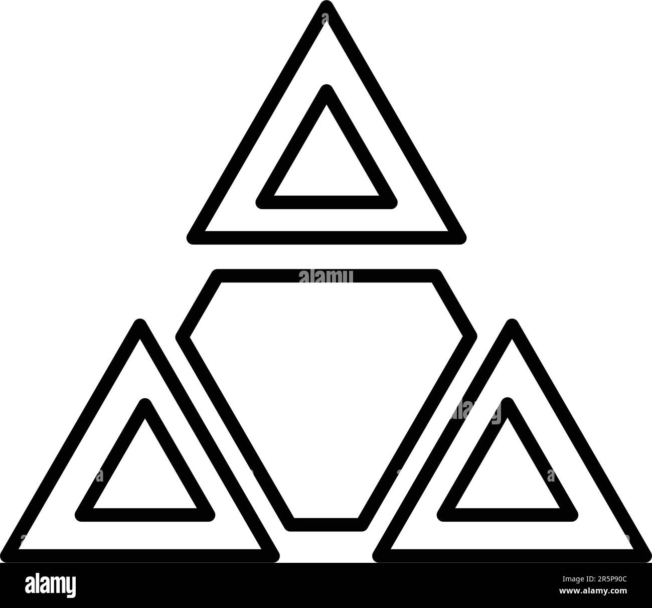 Three Triangular Shape Icon Use For Designing And Developing Websites