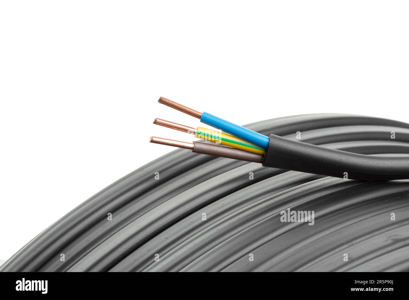 Electric cables closeup Stock Photo - Alamy