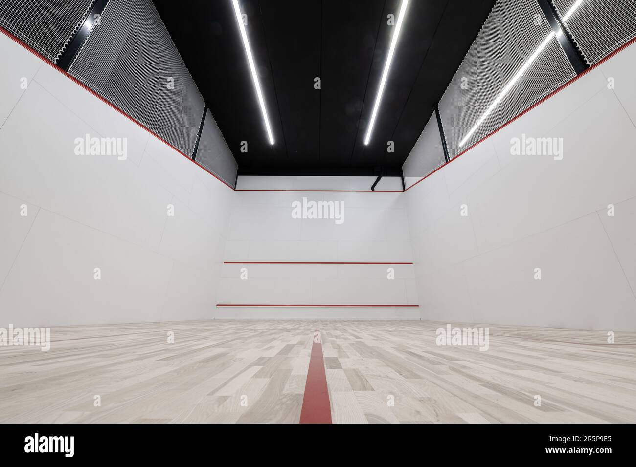 Brand New Modern Squash Court Wide Angle View Awaiting Players Stock ...