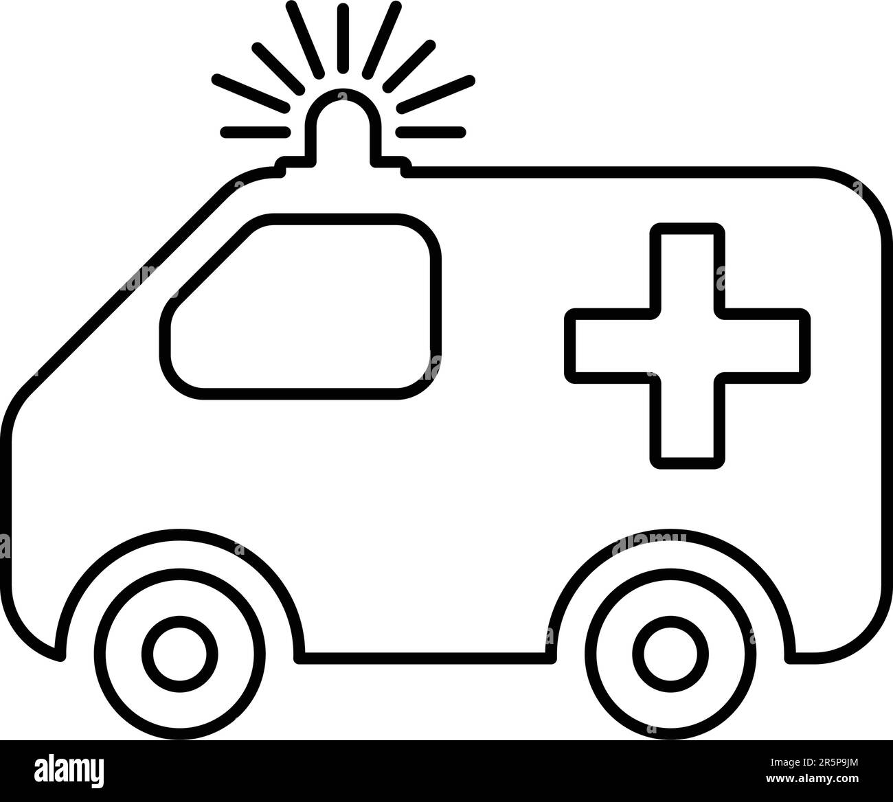 Ambulance emergency vehicle cartoon Black and White Stock Photos ...