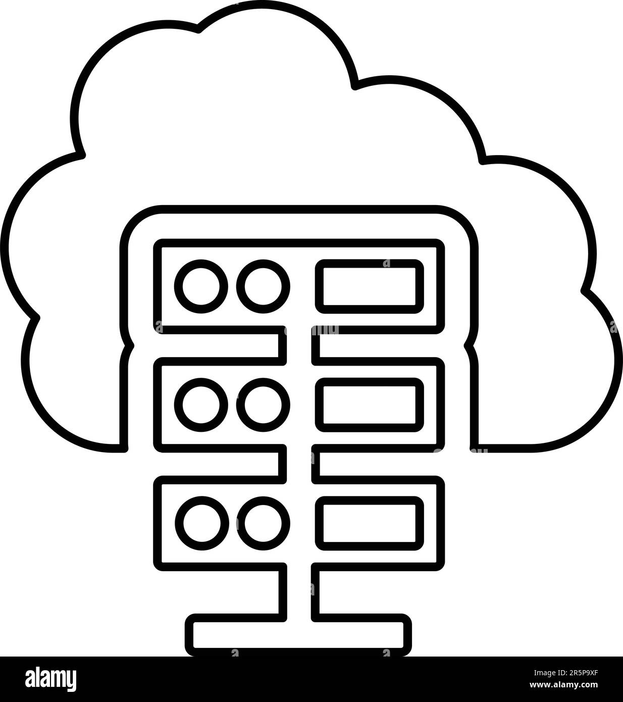 Cloud Database Server Icon Beautiful Vector Design Perfect Use For Web Print Media Online