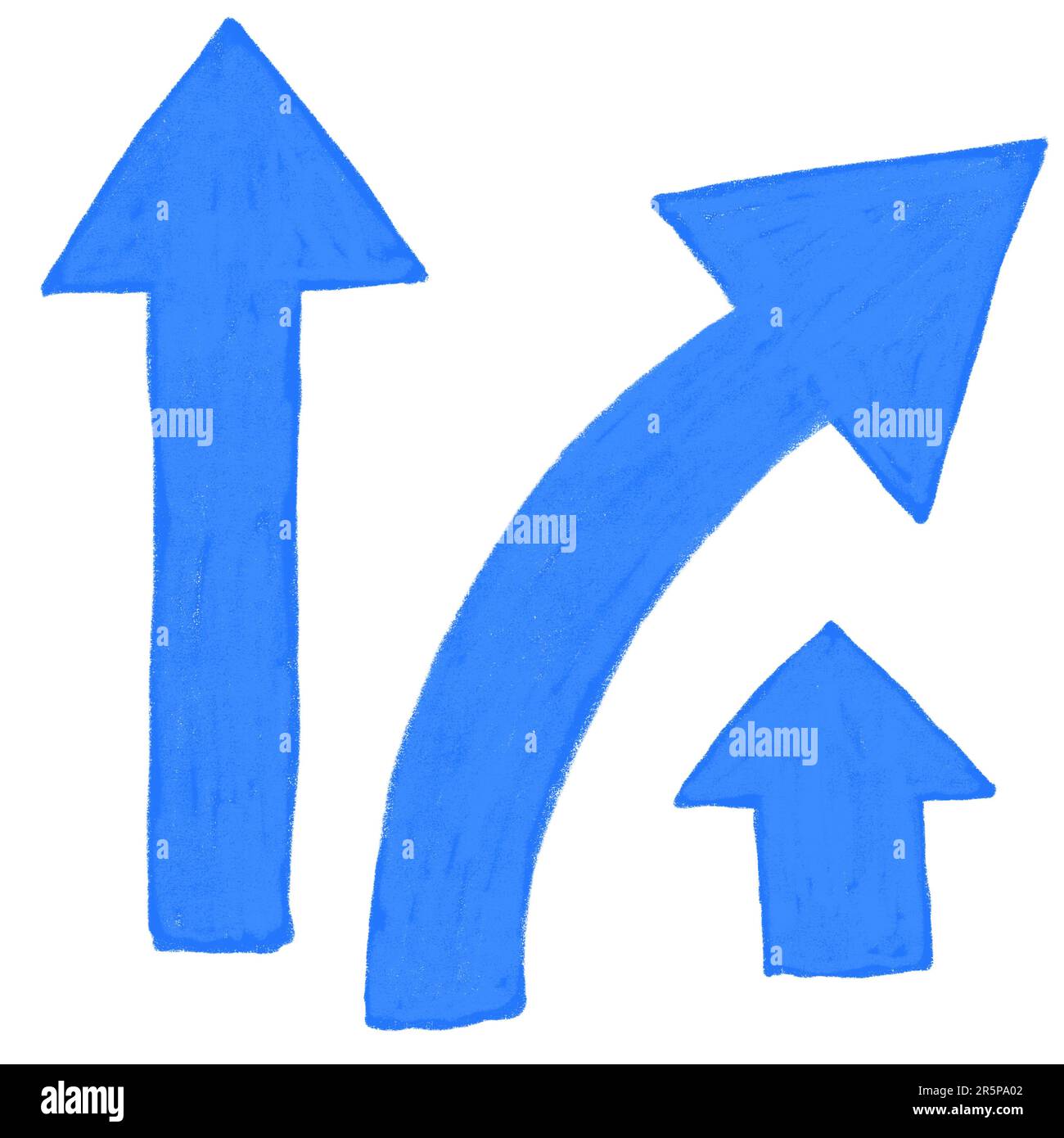 Hand drawn illustration set of blue turquoise simple minimalist arrows ...