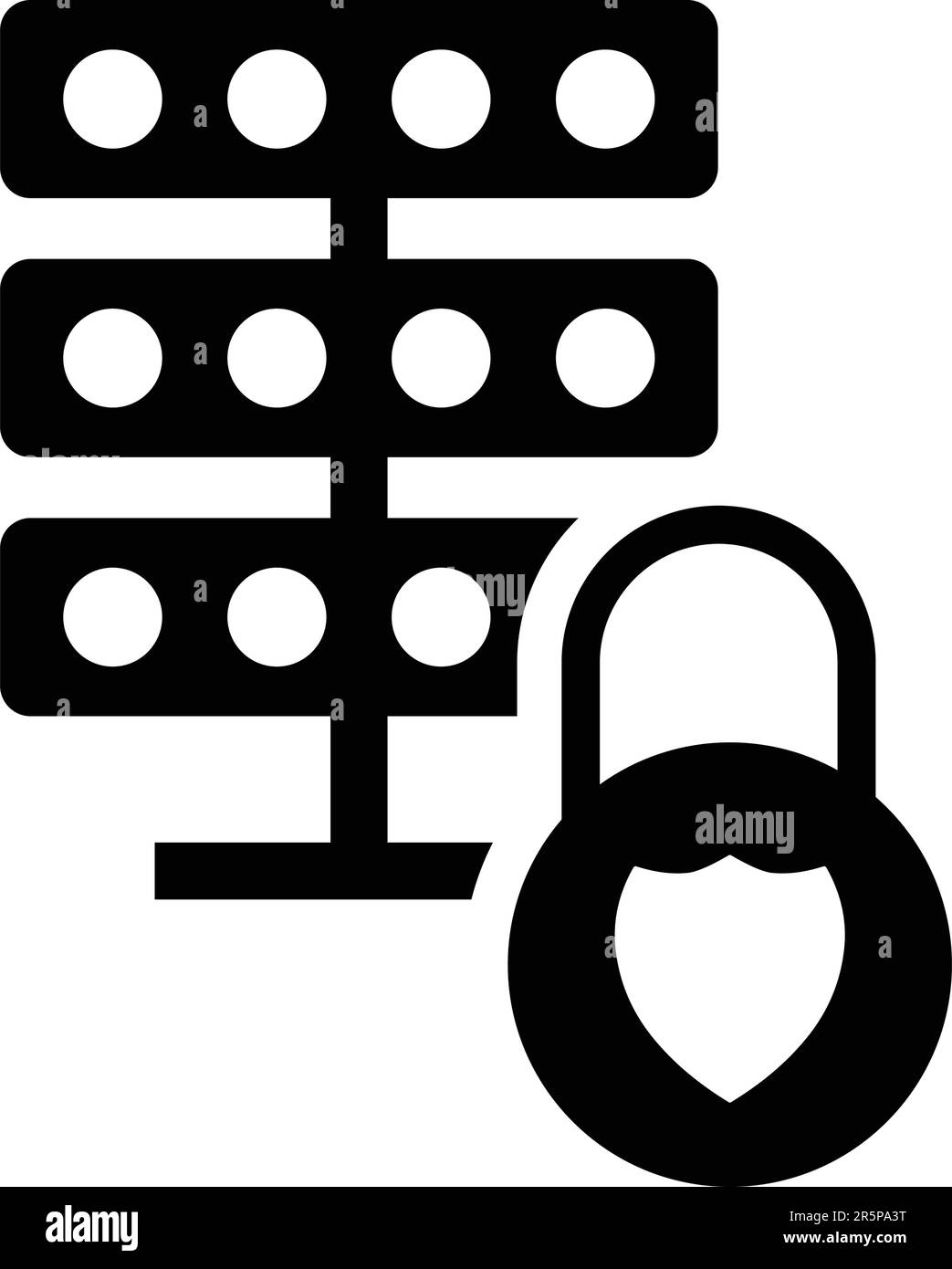 Lock, storage, server protection icon. Commercial use, printed files ...