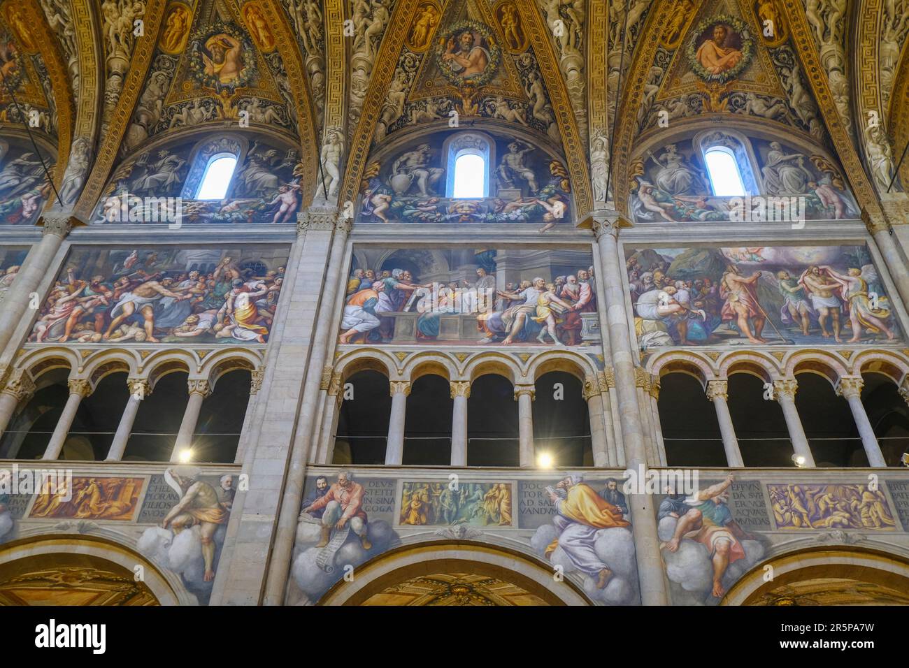 painted ceiling and walls of the Cathedral of Santa Maria Assunta ...