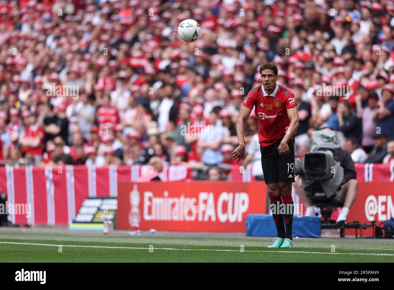 London, UK. 03rd June, 2023. Raphael Varane (MU) at the Emirates FA Cup ...