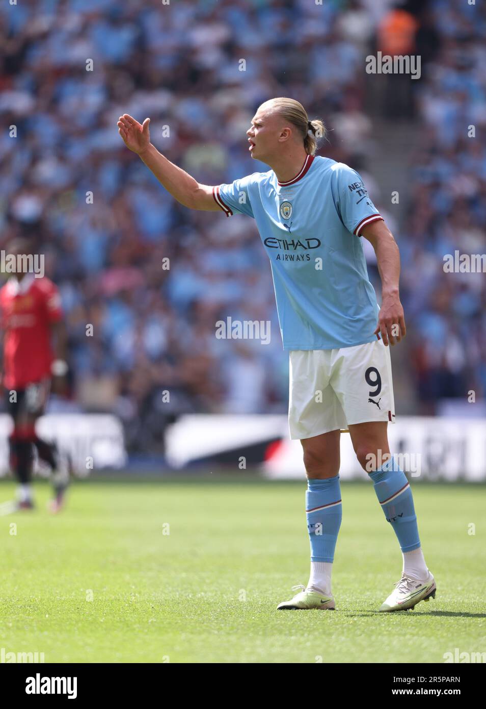 London, UK. 03rd June, 2023. Erling Haaland (MC) at the Emirates FA Cup ...