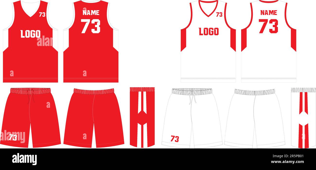 Reversible Basketball Uniform for clubs Mock up templates Stock Vector ...