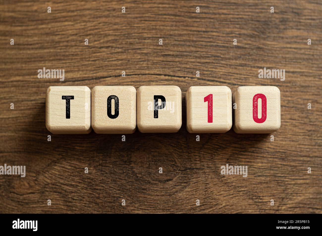 Top 10 , ten - word concept on building blocks, text Stock Photo - Alamy