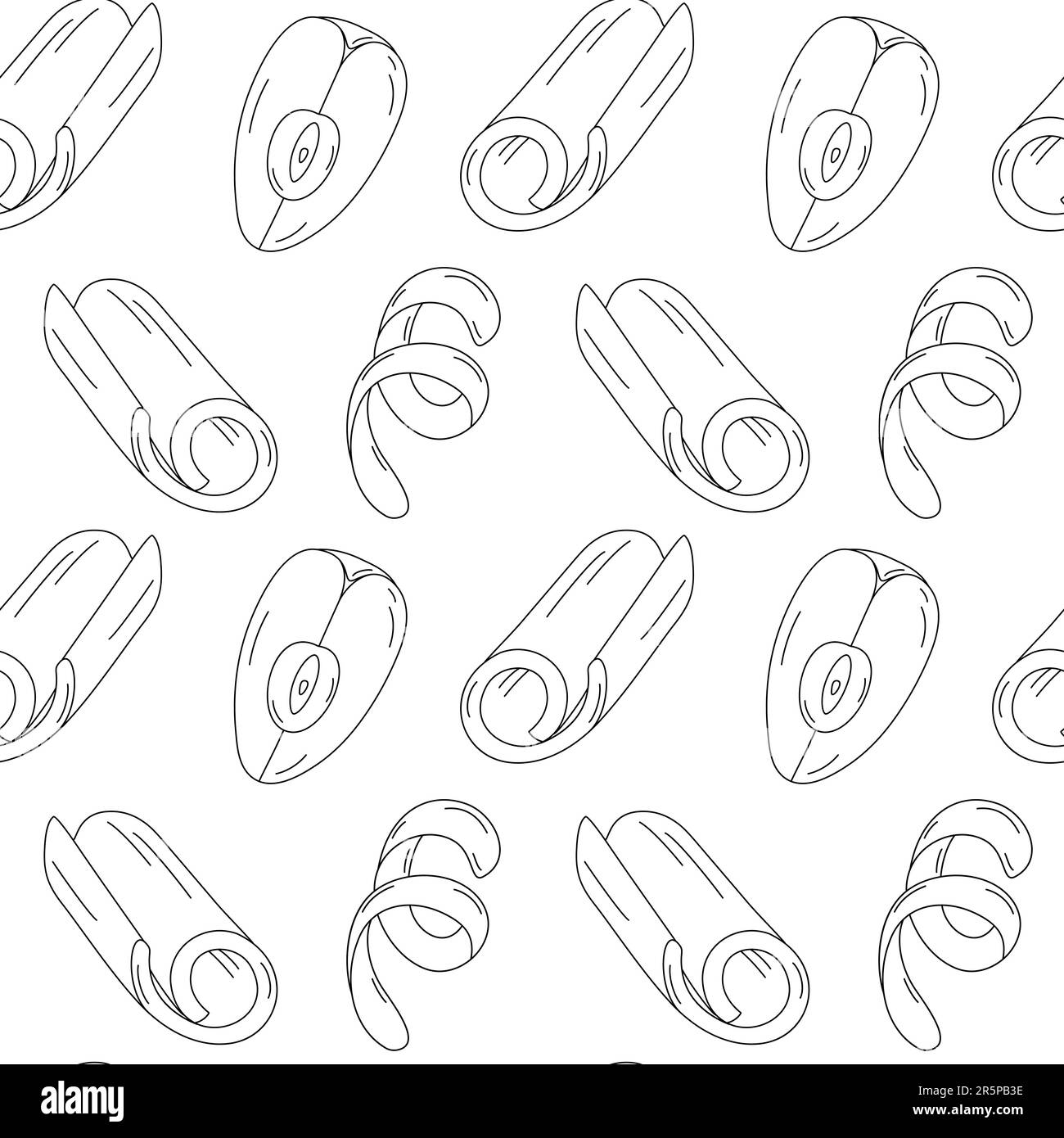 Seamless pattern with set ingredients for mulled wine. Cinnamon stick ...