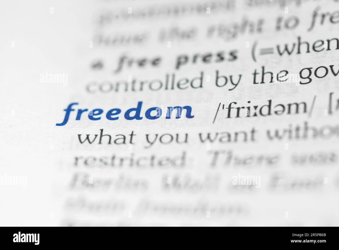 Dictionary definition word freedom hi-res stock photography and images ...