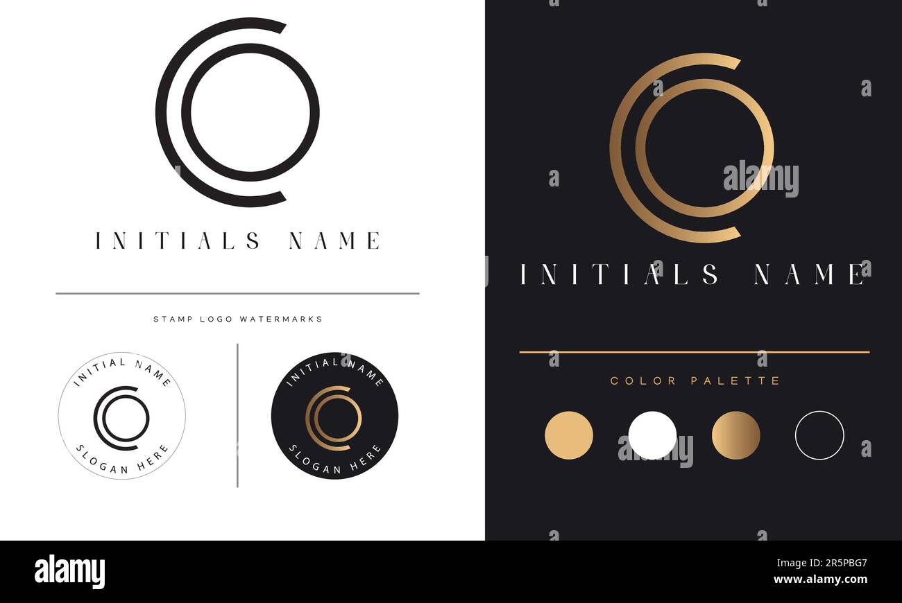 Luxury CO or OC Initial Monogram Text Letter Logo Design Stock Vector Image & Art - Alamy