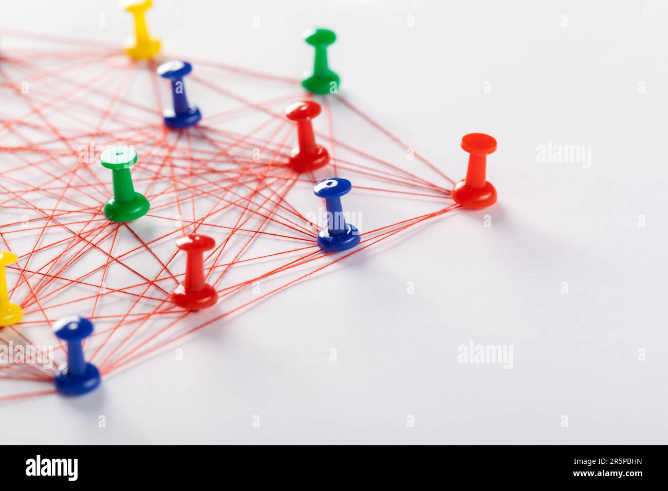Network with pins Stock Photo - Alamy
