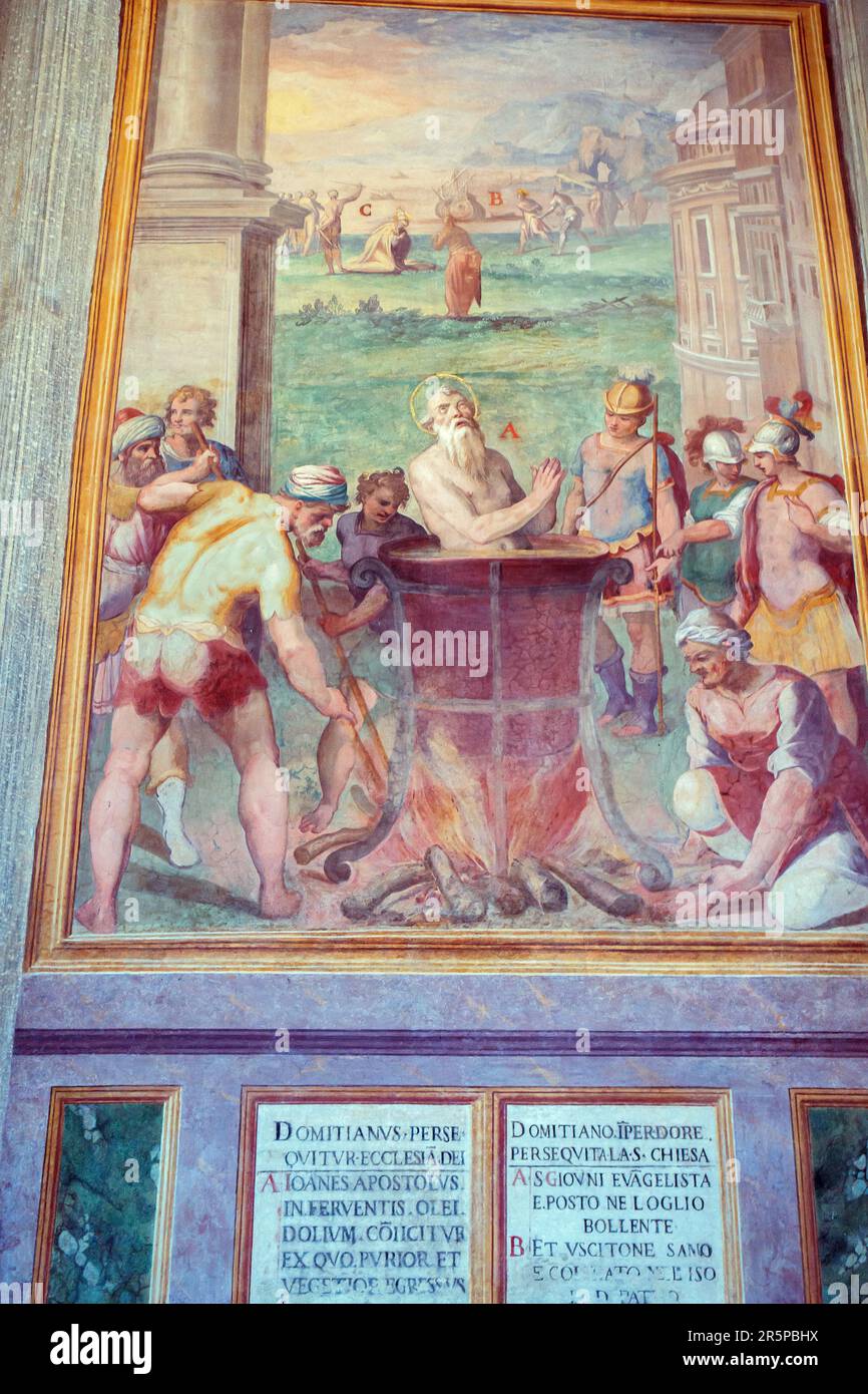 Scenes of Martyrdom in Basilica of St. Stephen in the Round on the ...