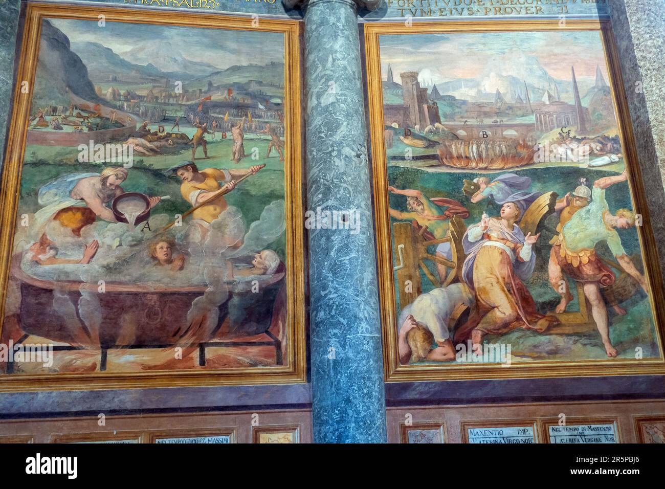 Scenes of Martyrdom in Basilica of St. Stephen in the Round on the ...