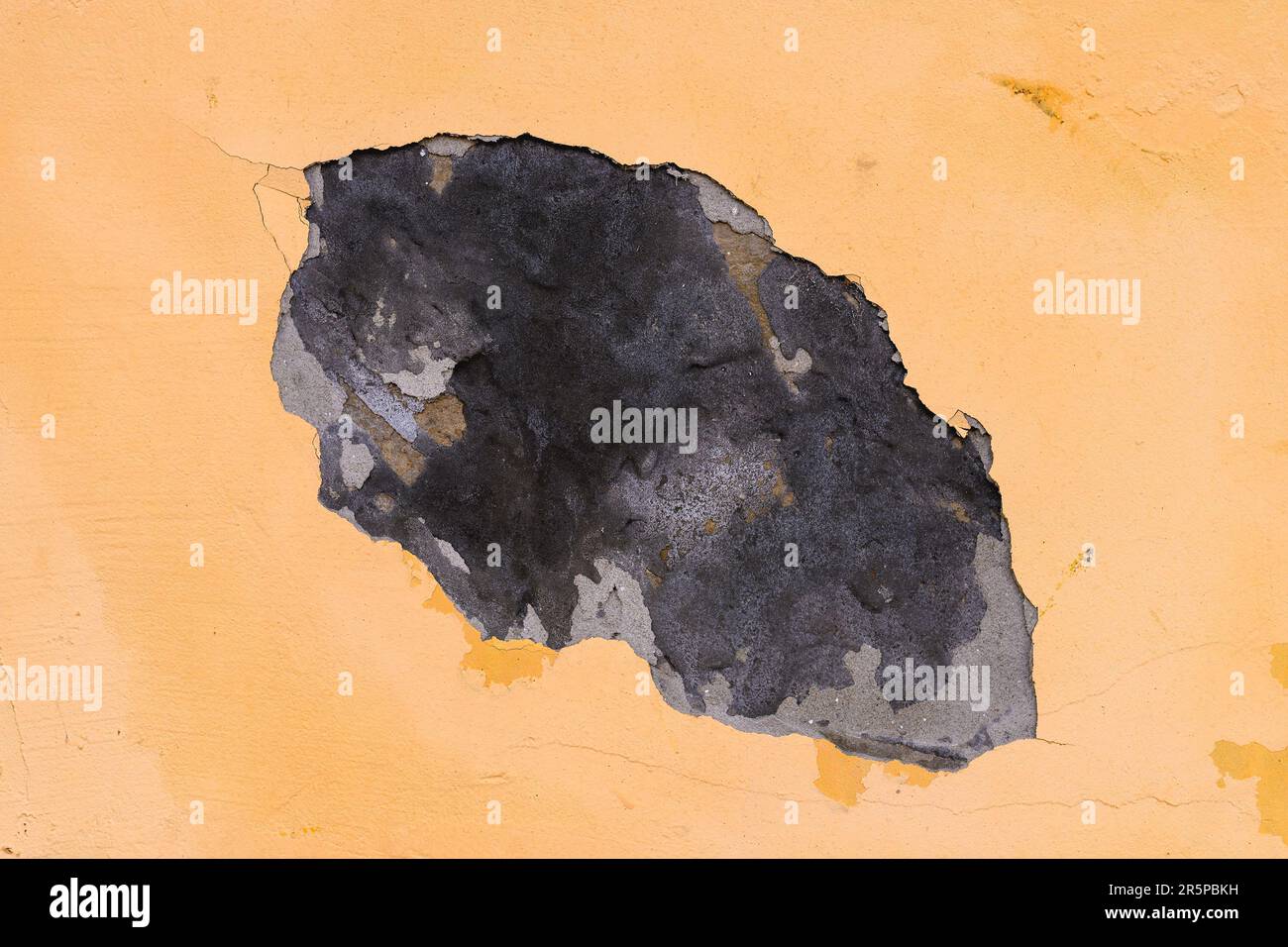 Old damaged house facade texture as copy space and background Stock ...
