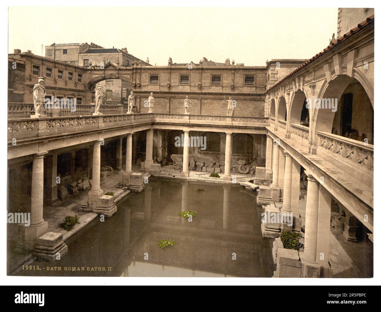 Photochrom prints, Color, 1900, 1890, Roman Baths and Abbey, Bath ...