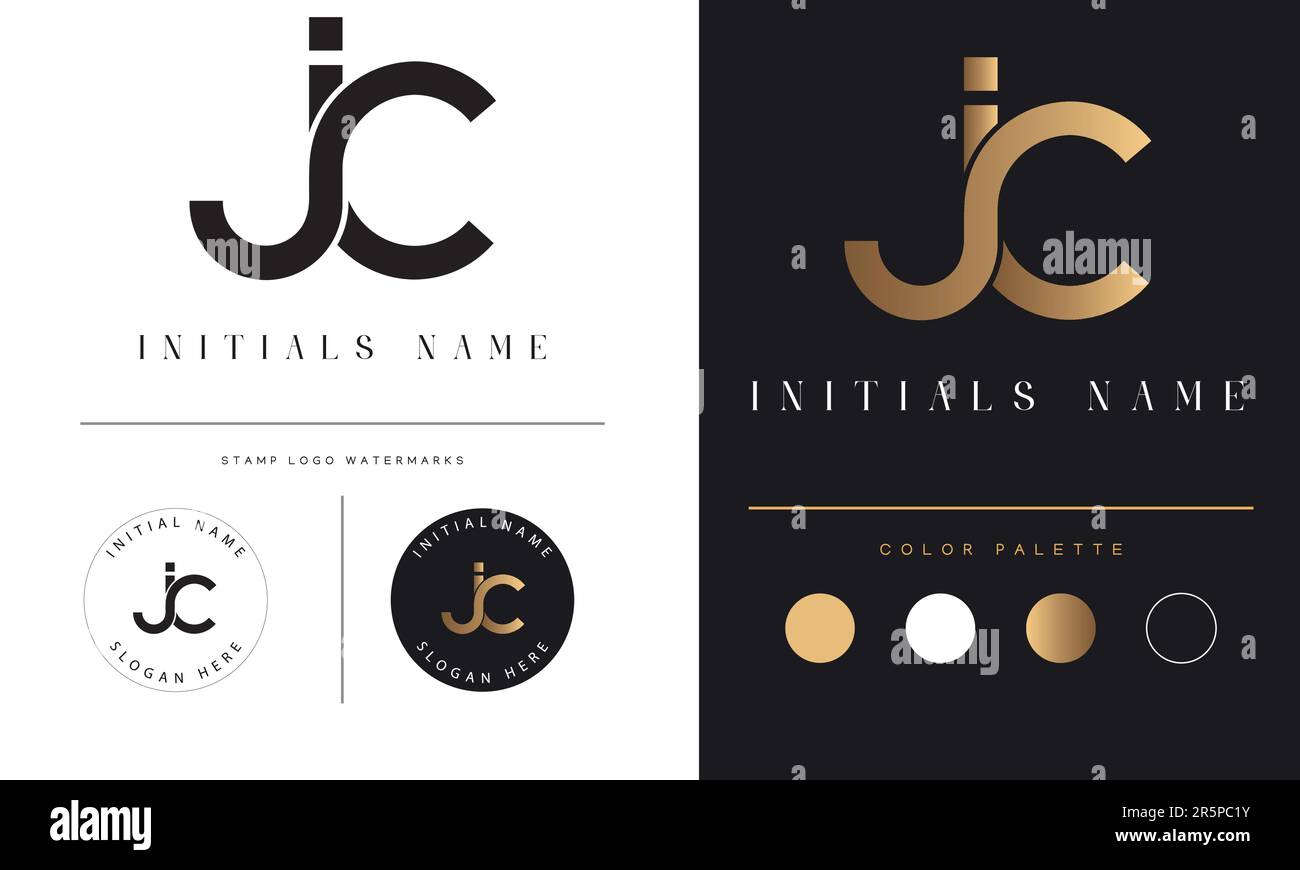Luxury JC or CJ Initial Monogram Text Letter Logo Design Stock Vector Image & Art - Alamy