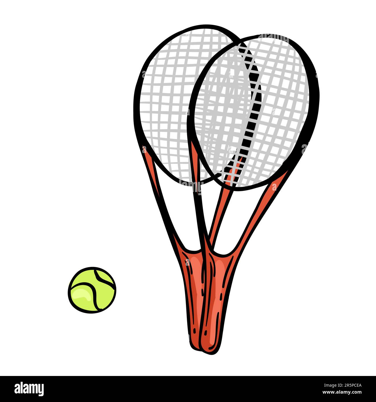 vector illustration of tennis items hand drawing Stock Vector Image ...