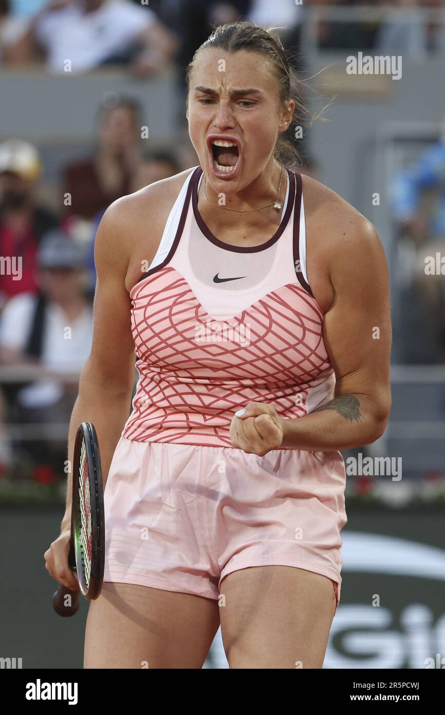 Aryna Sabalenka of Belarus during day 8 of the 2023 French Open, Roland ...