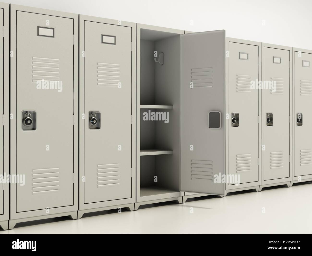 Metal locker storage cabinets for school, fitness club or gym isolated ...