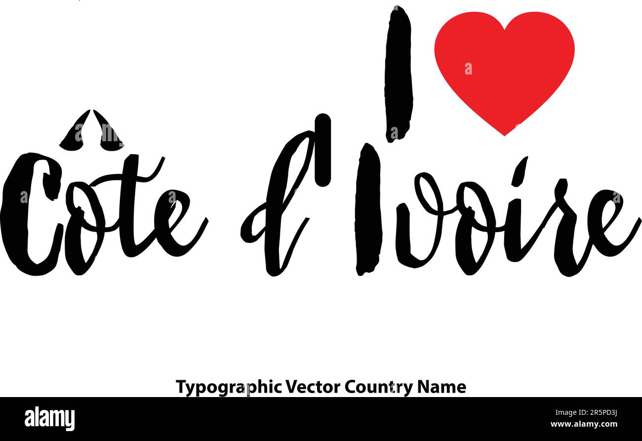 Country Name In Elegant Typography Text Lettering Stock Vector Image ...