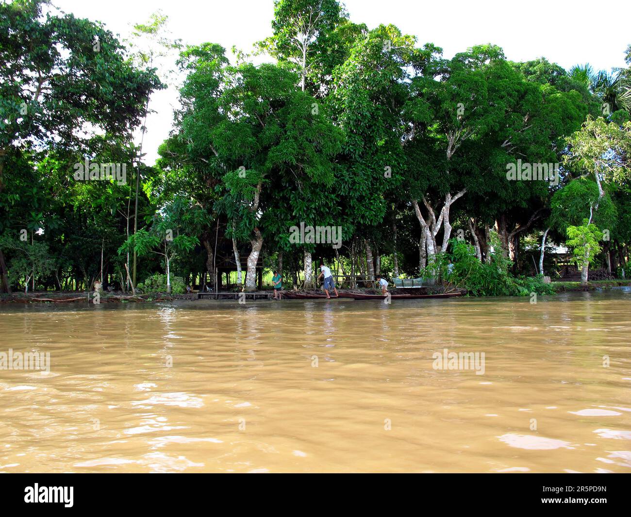 Indian village on Amazon river, Peru Stock Photo - Alamy