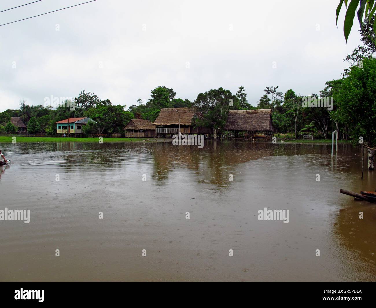 Indian village on Amazon river, Peru Stock Photo - Alamy