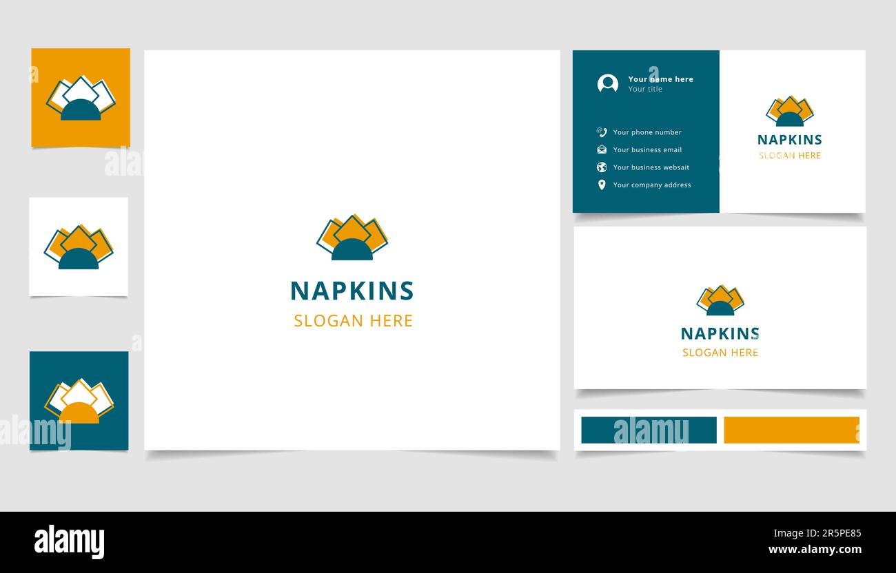 Napkins logo design with editable slogan. Branding book and business ...