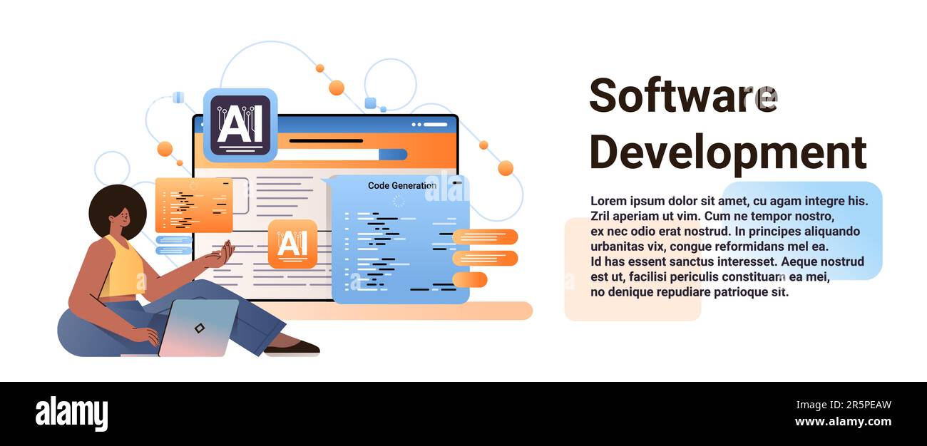 woman web developer generating program code on laptop screen software ... woman web developer generating program code on laptop screen software ...
