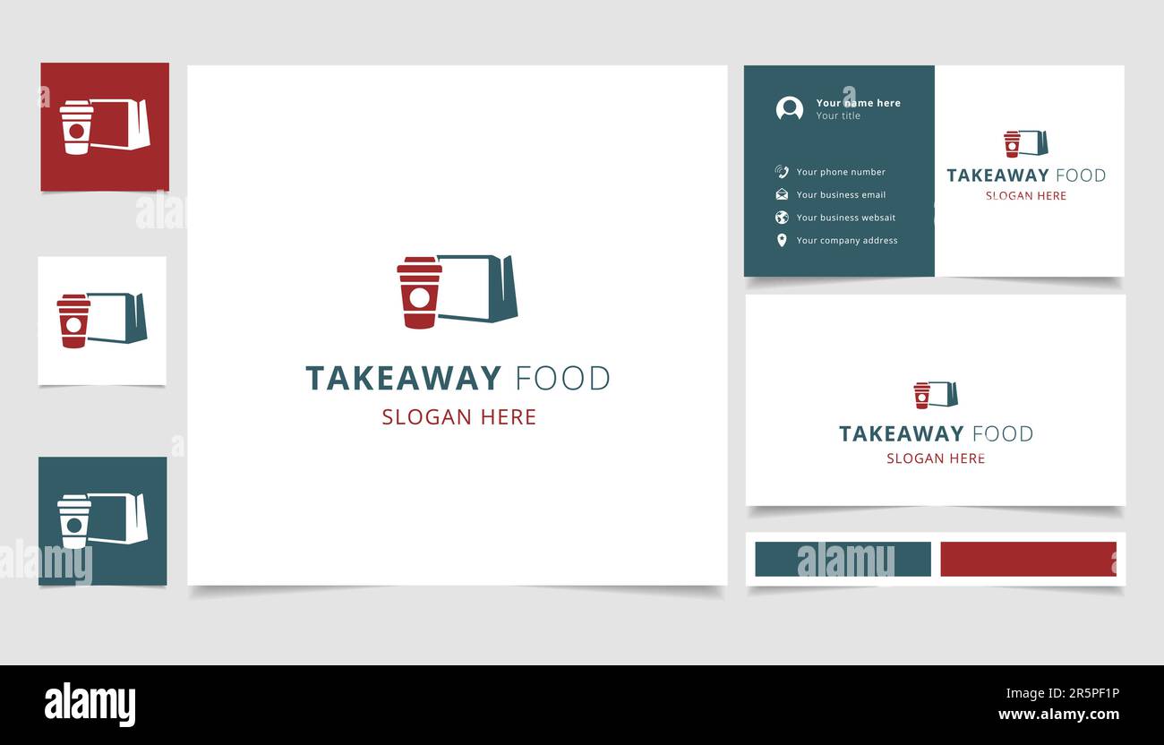 Takeaway food logo design with editable slogan. Branding book and ...