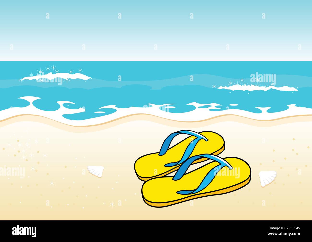 Sand sea shell line Stock Vector Images - Alamy