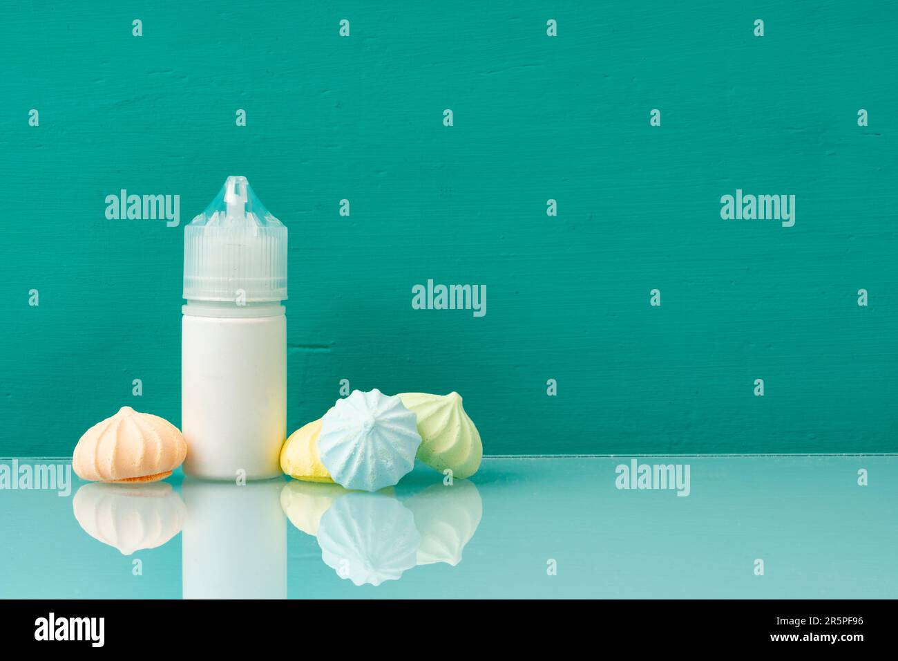 Bottle with aromatic vaping liquid for e-cigarette, candy flavour Stock ...